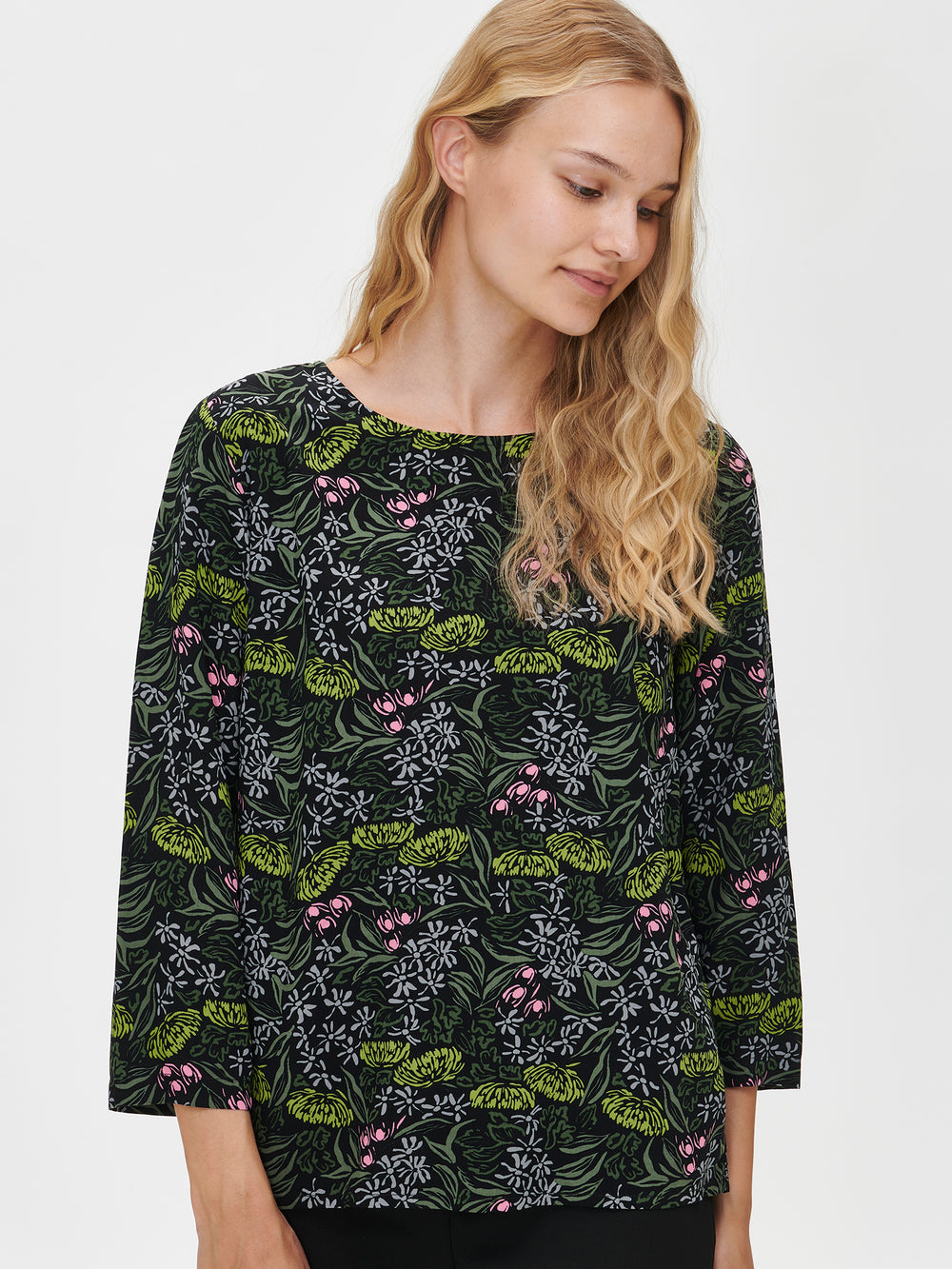 JALAVA naisten kuosillinen pusero - vihreäsävyinen | Nanso