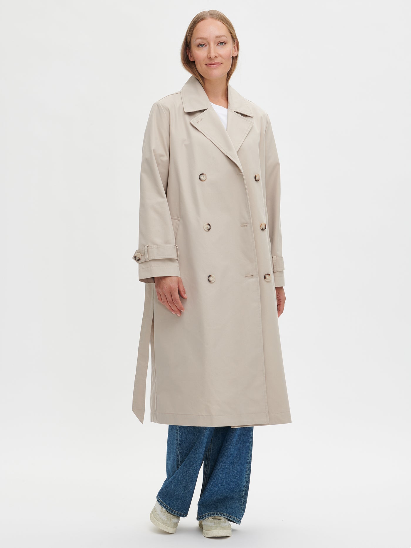 TRENSSI naisten ajaton, tyylikäs trenssitakki - beige | Nanso