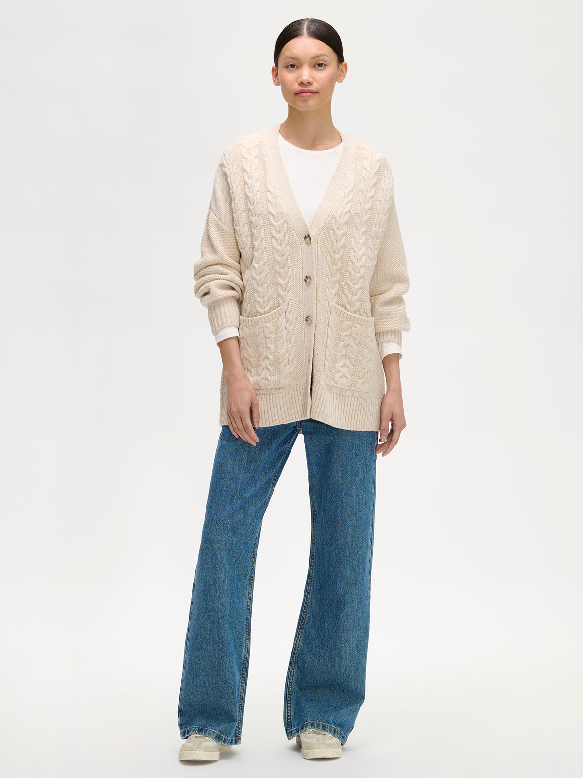 PALMIKKO naisten beige neuletakki | Nanso